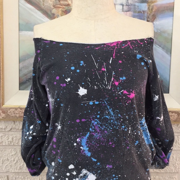 Forever 21 | Tops | Forever 2 Paint Splatter Design Sweat Top | Poshmark